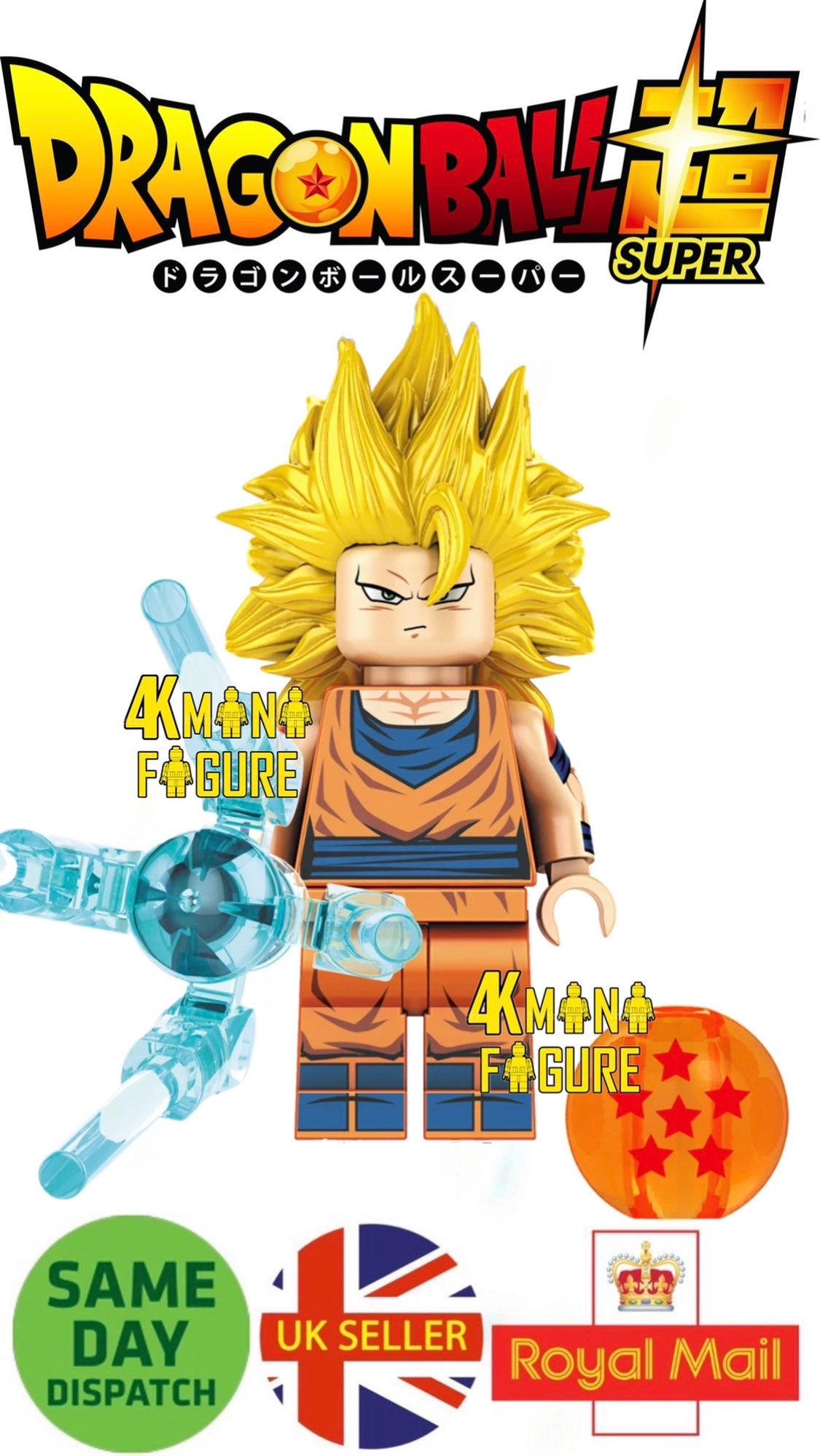 Dragon Ball Super Goku SSJ3 OG Outfit Custom Mini Figure | Etsy UK