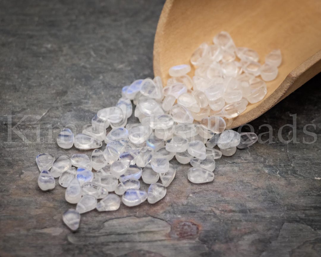 Flashy Rainbow Moonstone Gemstone 4x6mm Smooth Teardrop Fringe Beads ...
