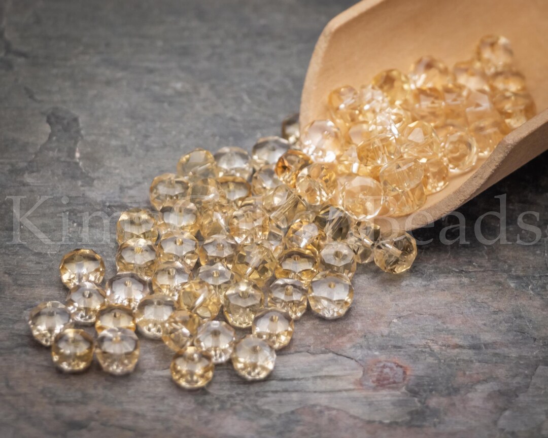 Yellow Citrine 6-7mm Faceted Rondelle Barrel Beads Loose - Lot of 20 - Etsy