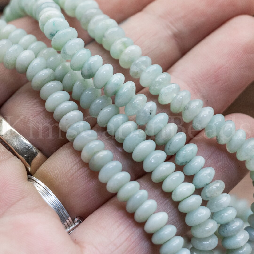 Gemmy Pale Blue Amazonite 6mm Rondelle Beads Strand - Etsy