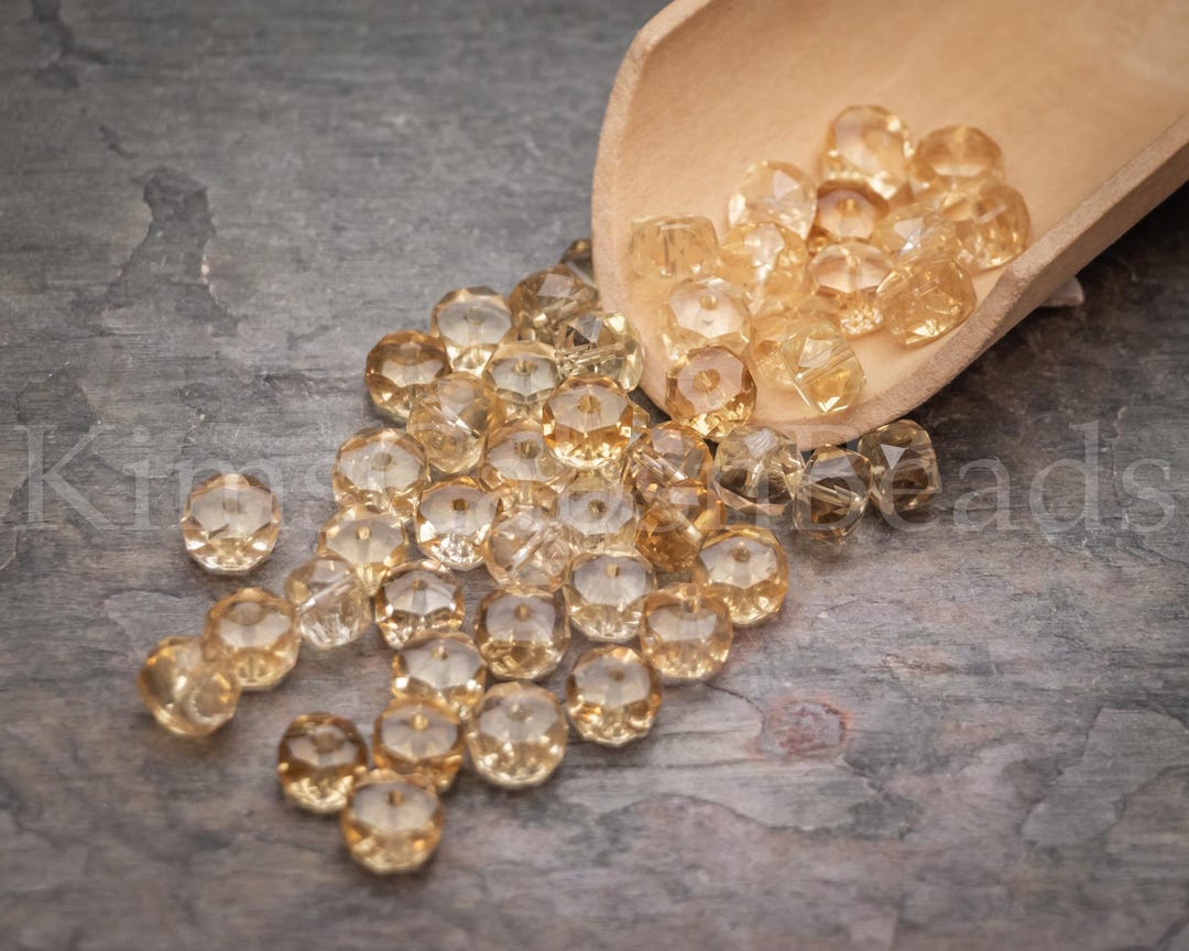 Yellow Citrine 5x8mm Faceted Barrel Rondelle Beads - Lot of 20 - Etsy