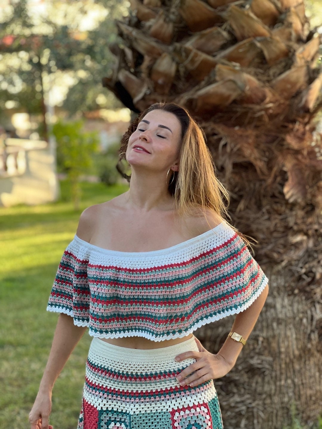 Crochet Skirt and Top, Hand Crocheted Resort Wear, Beach Wear, Festival ...