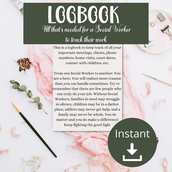 A Social Worker's Logbook Client Log Social Worker | Etsy