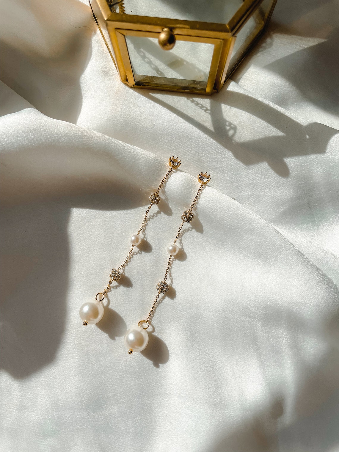 Lisa - Bridal Collection - Pearl Drop Pendant Earrings - Etsy