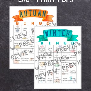 Seasonal Bingo Cards | Family Fun Activities Bucket List | Spring ...