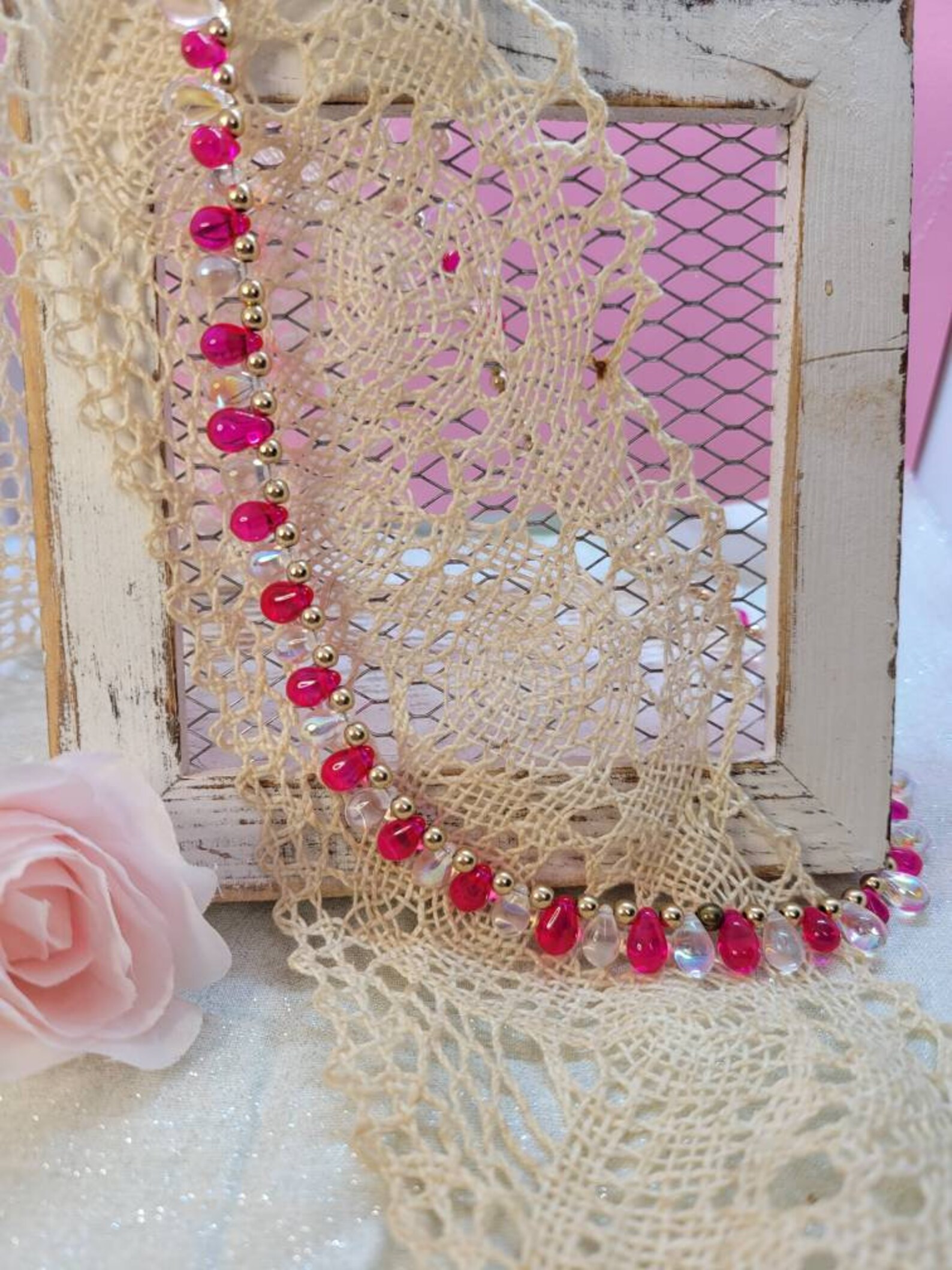 Bridgerton Choker pink Choker - Etsy