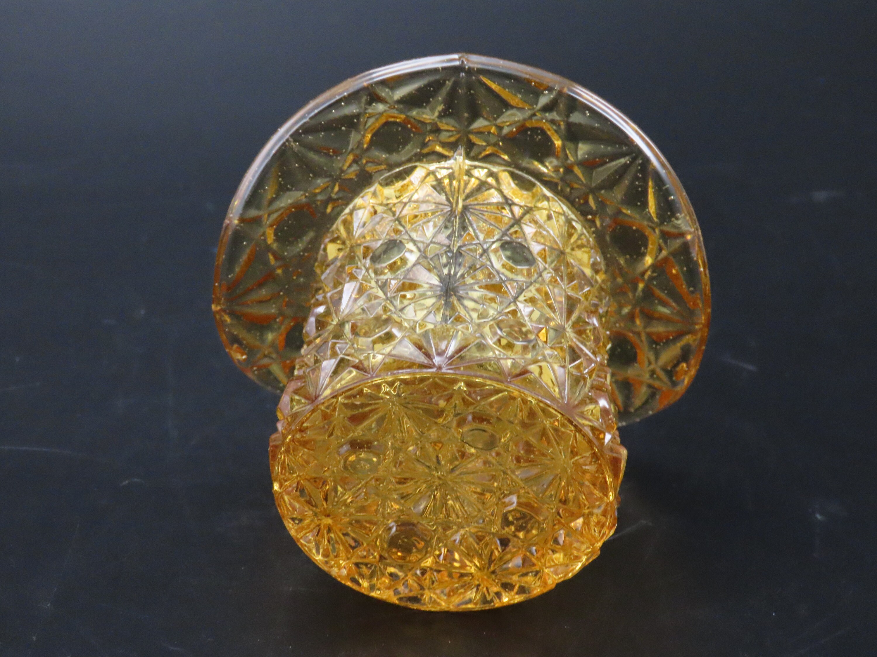 Vintage 1960s Fenton Amber Daisy Button Top Hat - Etsy