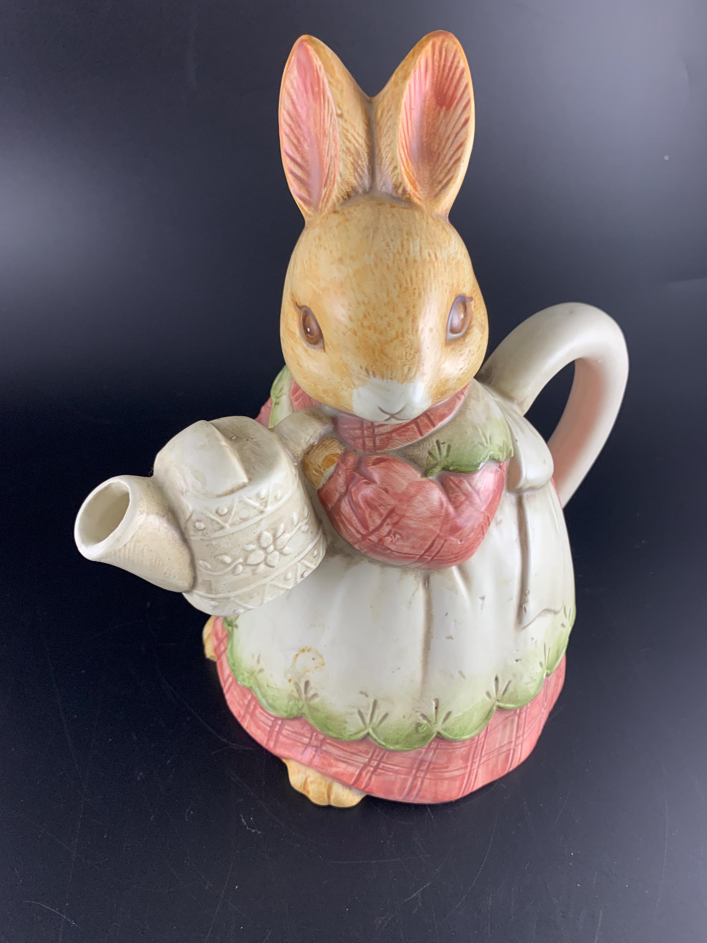 Vintage Rare Takahashi Rabbit Watering Jug or Teapot Mother Grandmother ...