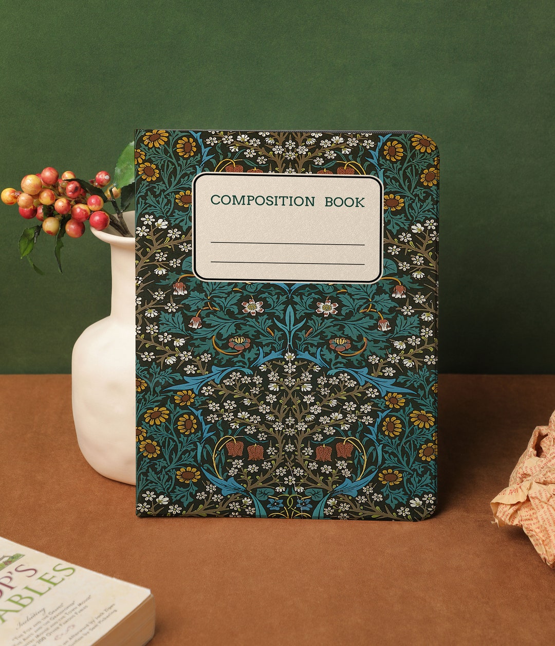 Retro Floral Notebook iPad Case, iPad Air 5 2022, iPad Pro 11/12 iPad 9 ...