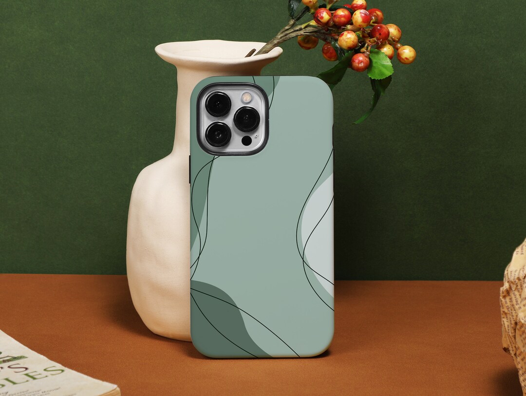 Green Abstract Lines iPhone 14 Pro Max Case, Customize iPhone Case for ...