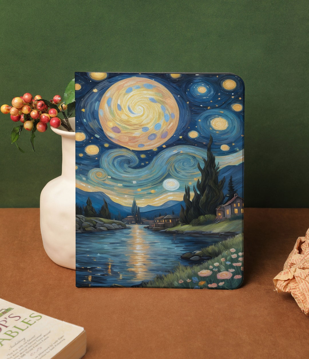 Riverside Starry Night iPad Case, iPad Air 5 2022, iPad Pro 11/12 iPad ...