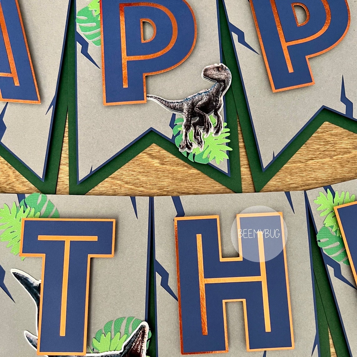 Dinosaur HBD Banner | Happy Birthday Banner | Dinosaur Birthday ...