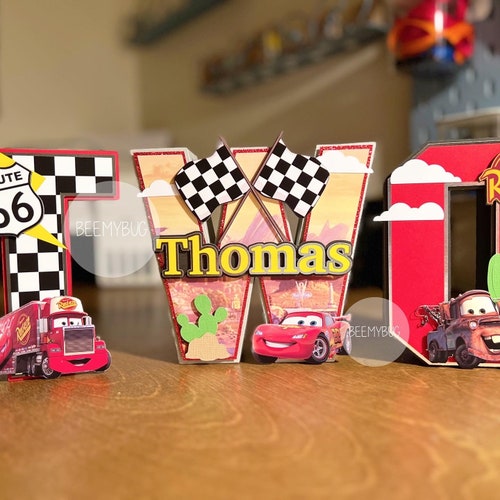 Cars 3-D Letters Cars Birthday Birthday Decor Mcqueen - Etsy