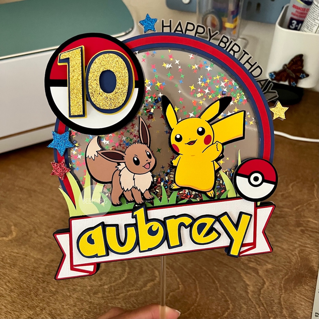 Pokémon Cake Topper Shaker Cake Topper Cake Topper Pokémon Birthday ...