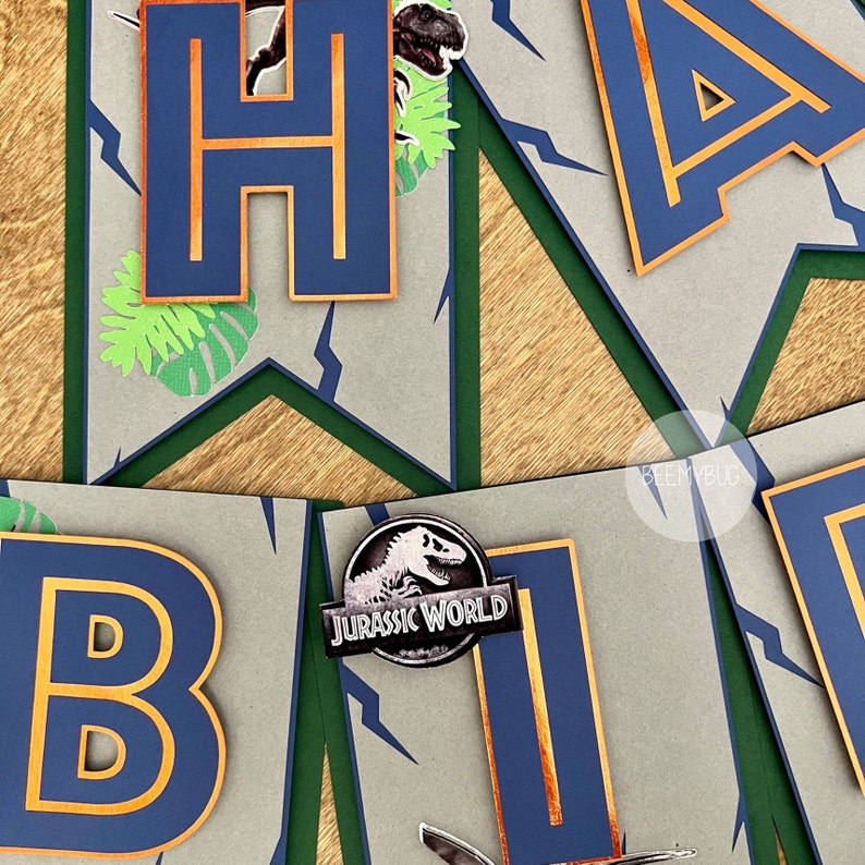 Dinosaur HBD Banner Happy Birthday Banner Dinosaur - Etsy