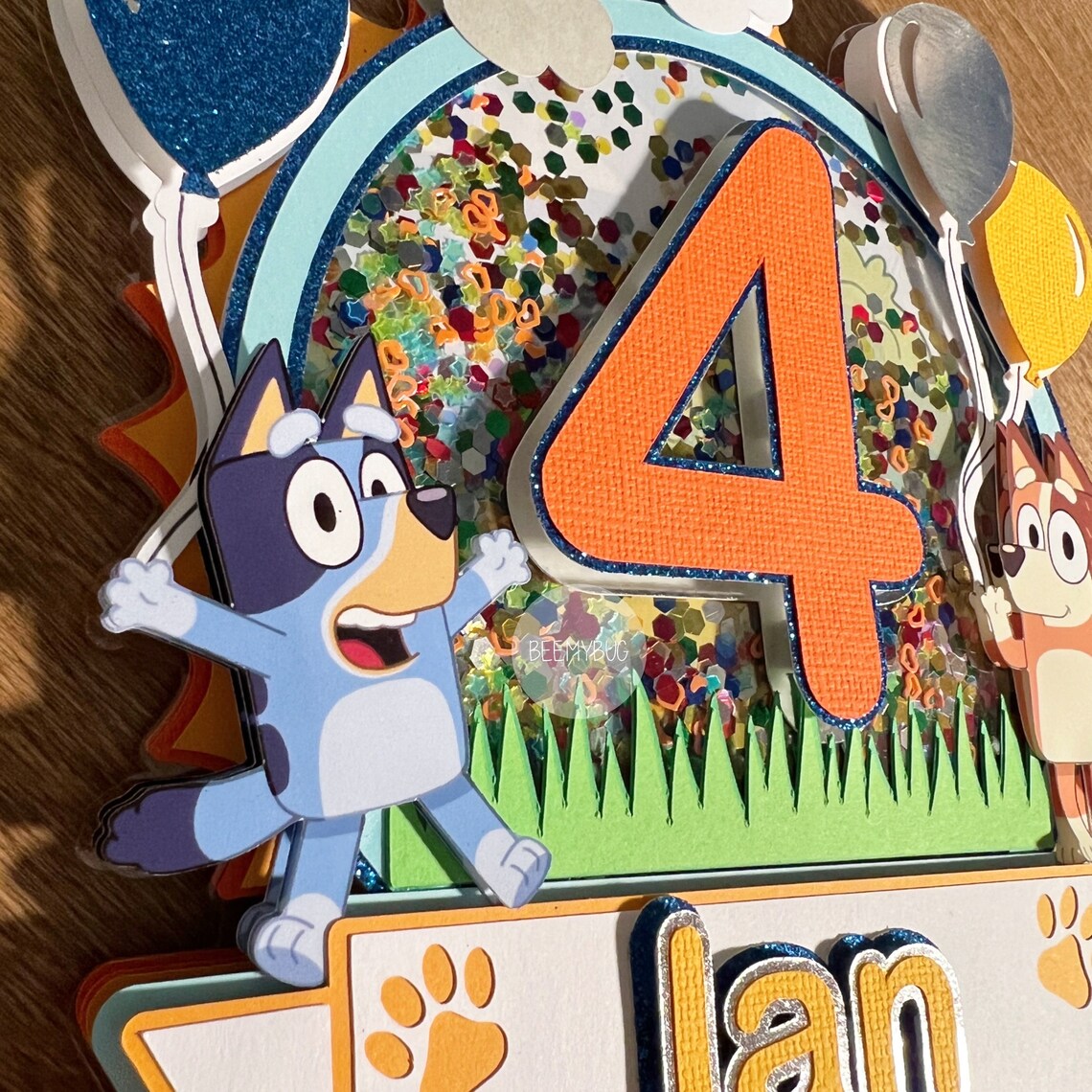 Blue Dog Cake Topper | Shaker Cake Topper | Dog Cartoon Birthday | Boy ...