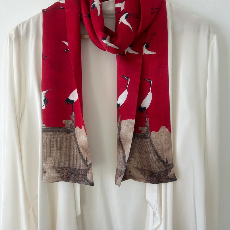Chinese Silk Scarves Bird - Etsy