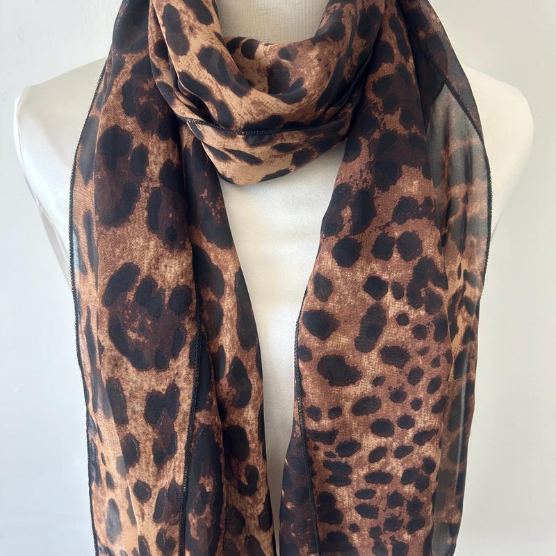 Leopard Print Scarf - Etsy