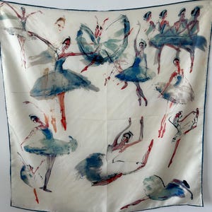 Ballet Dancer Silk Twill Scarf: Hand-rolled Neckerchief, Headband 26 ...