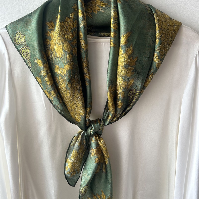 Green Gold Neck Scarf - Etsy