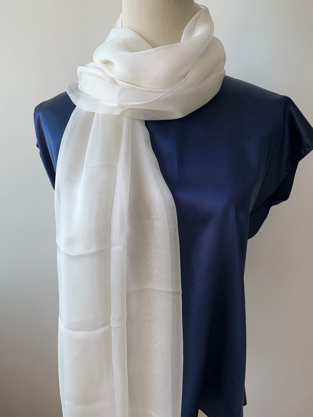 100% Natural Mulberry Silk Chiffon Extra Large Scarf 79" X 55" Long ...