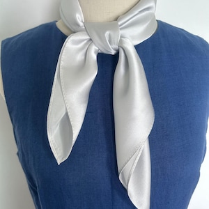 Mulberry Silk Square Scarf: Silver Gray Neckerchief (26" X 26") - Etsy