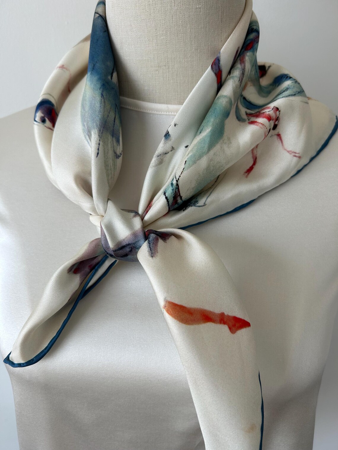 Ballet Dancer Silk Twill Scarf: Hand-rolled Neckerchief, Headband 26 ...