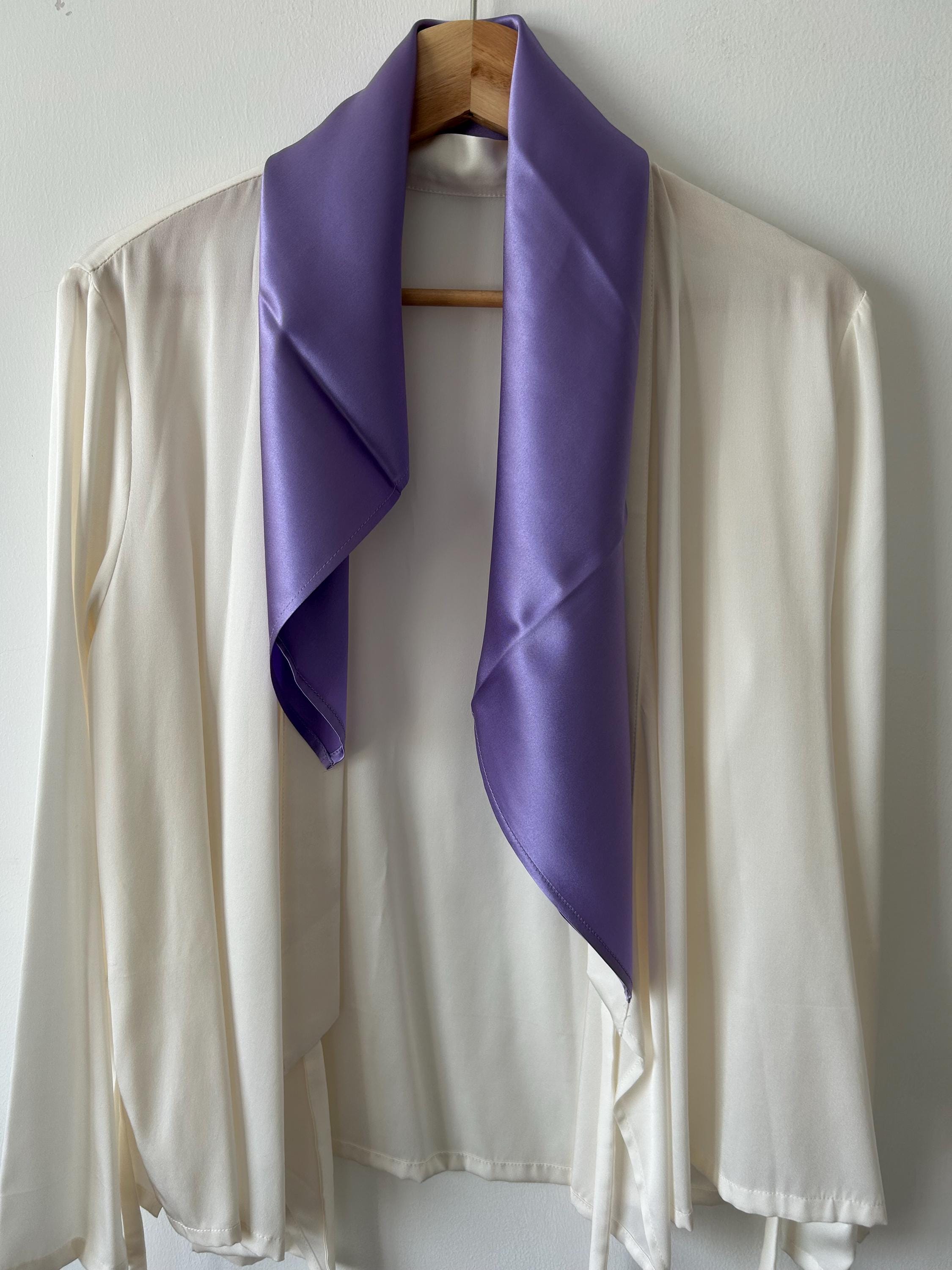Mulberry Silk Scarf, Purple Periwinkle Neck Scarf, 26" - Etsy