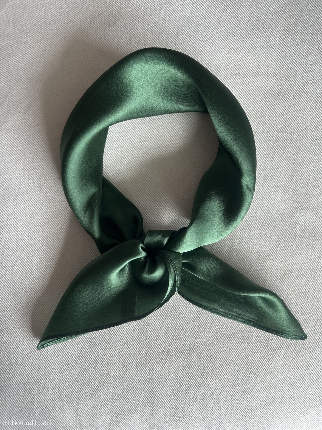 Pure Natural Mulberry Silk Small Scarf 21"' X 21" Plain Green Silk ...