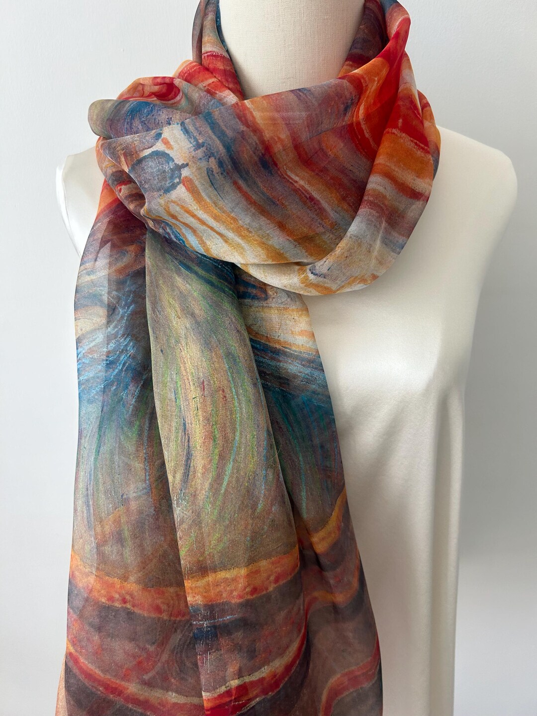 Mulberry Silk Chiffon Scarf: Vibrant Colorful Sheer Wrap (69" X 43") - Etsy