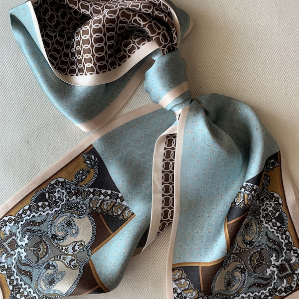 Blue Silk Scarf - Etsy