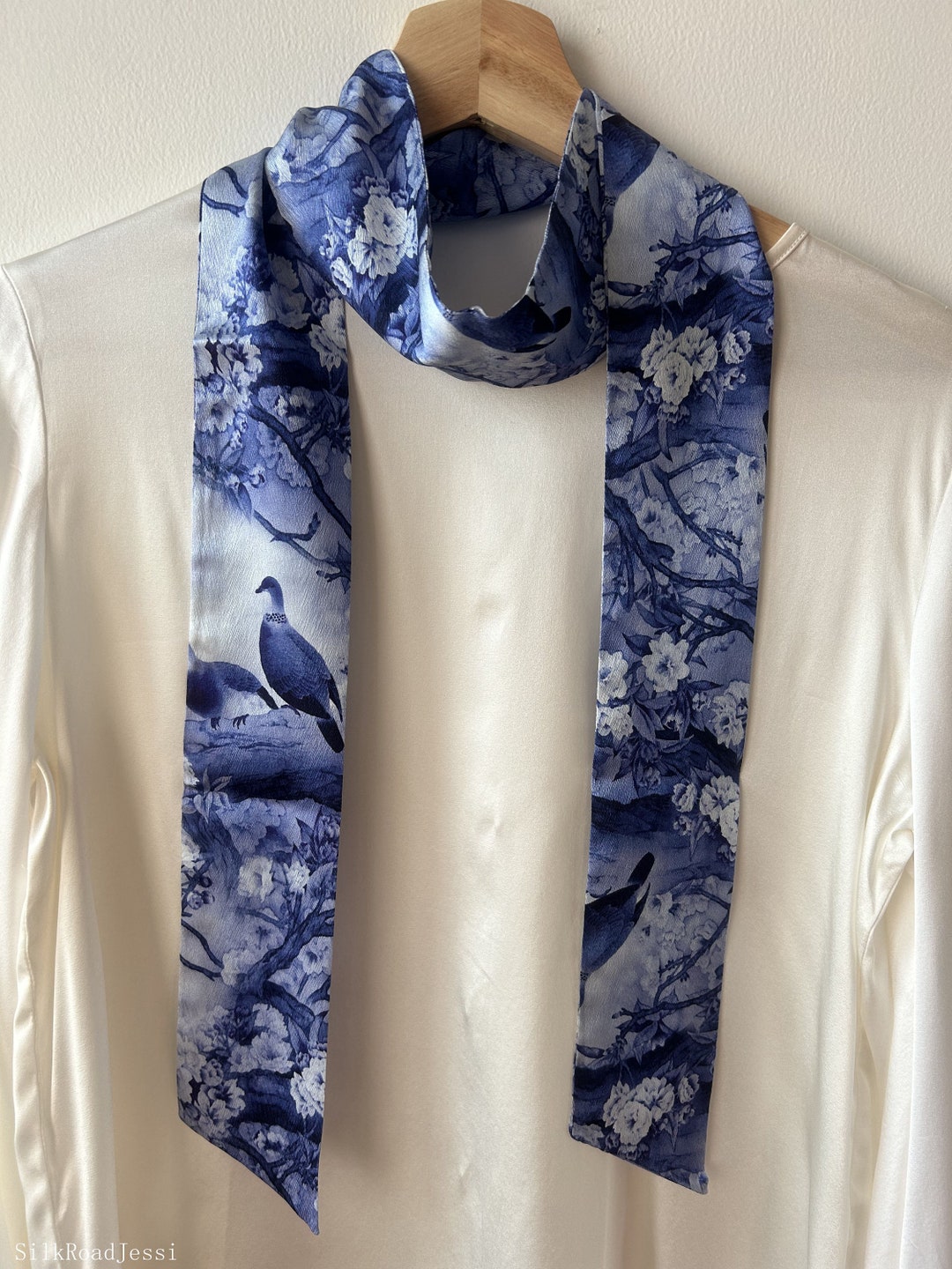 Custom Made Silk Skinny Narrow Scarf Hair Pony Scarf Neck Scarf Bag ...