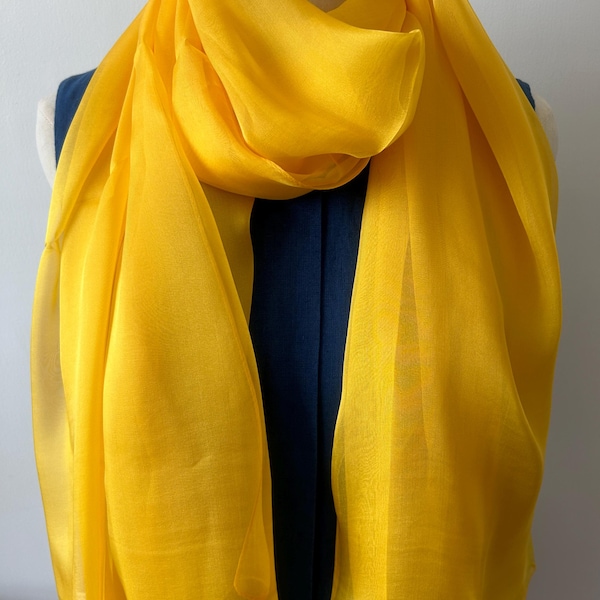 Bright Yellow Scarf - Etsy