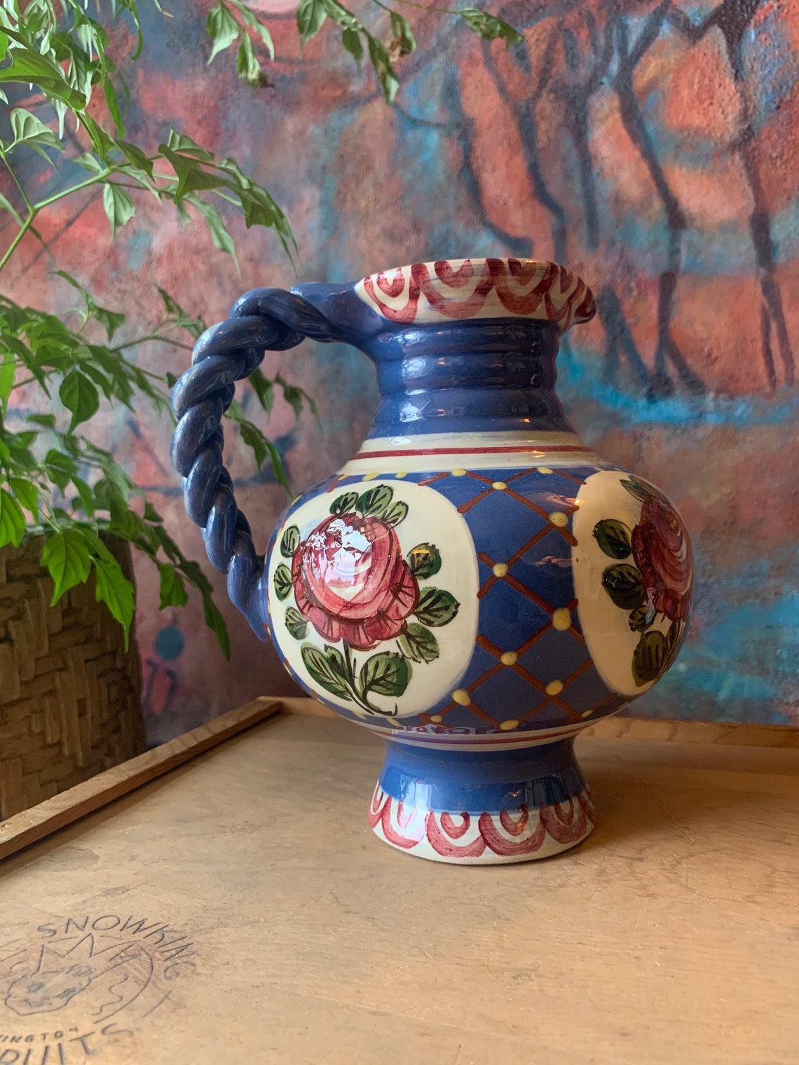 1960s Pfrontner Keramik Handarbeit Painted & Signed Pottery Vase, Made ...