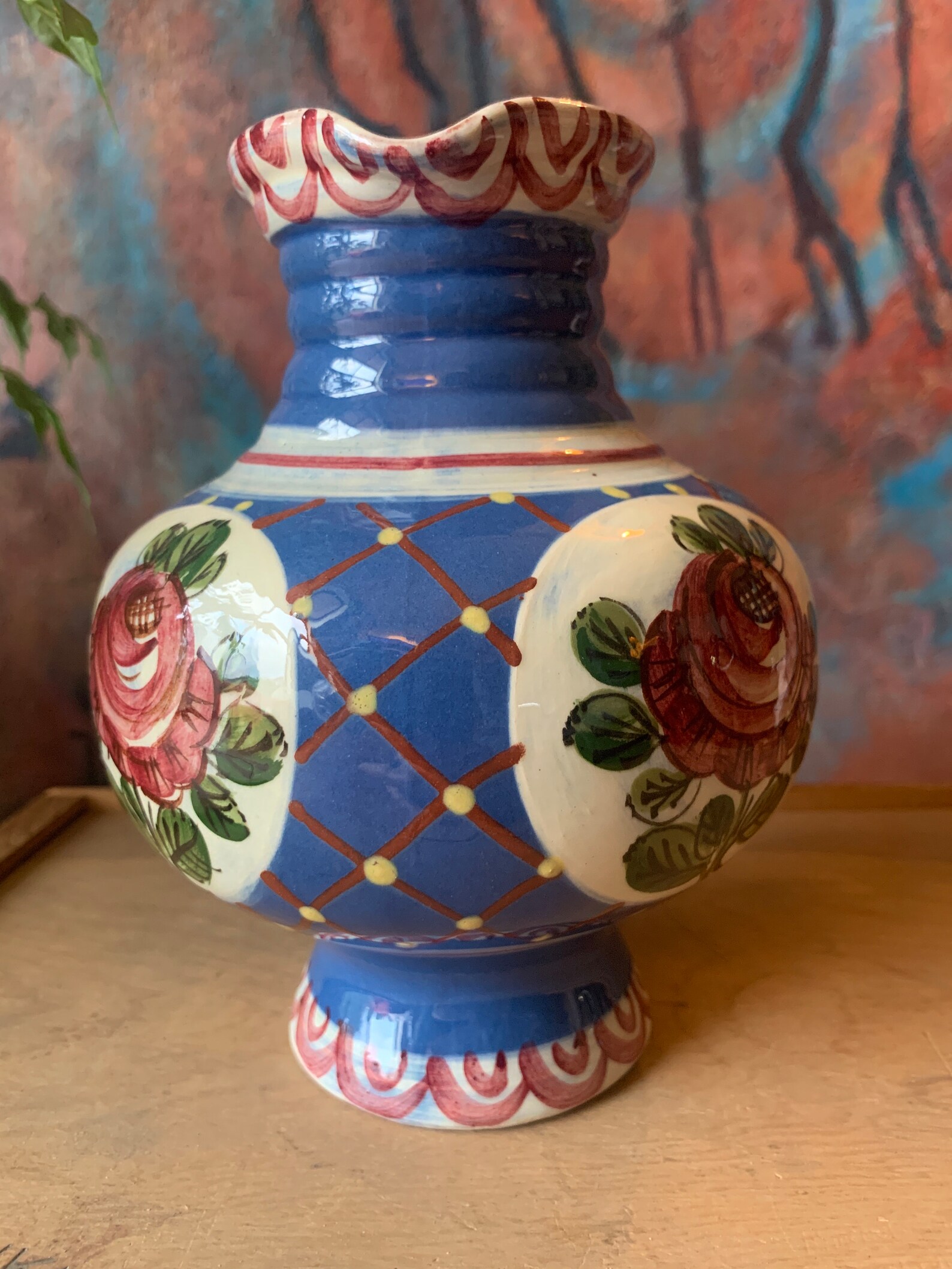 1960s Pfrontner Keramik Handarbeit Painted & Signed Pottery Vase, Made ...