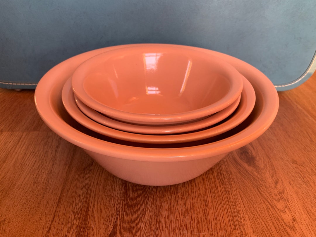 1950s Shawnee USA Pink Mixing Bowls Set of 4, Heavy Durable Ceramic ...