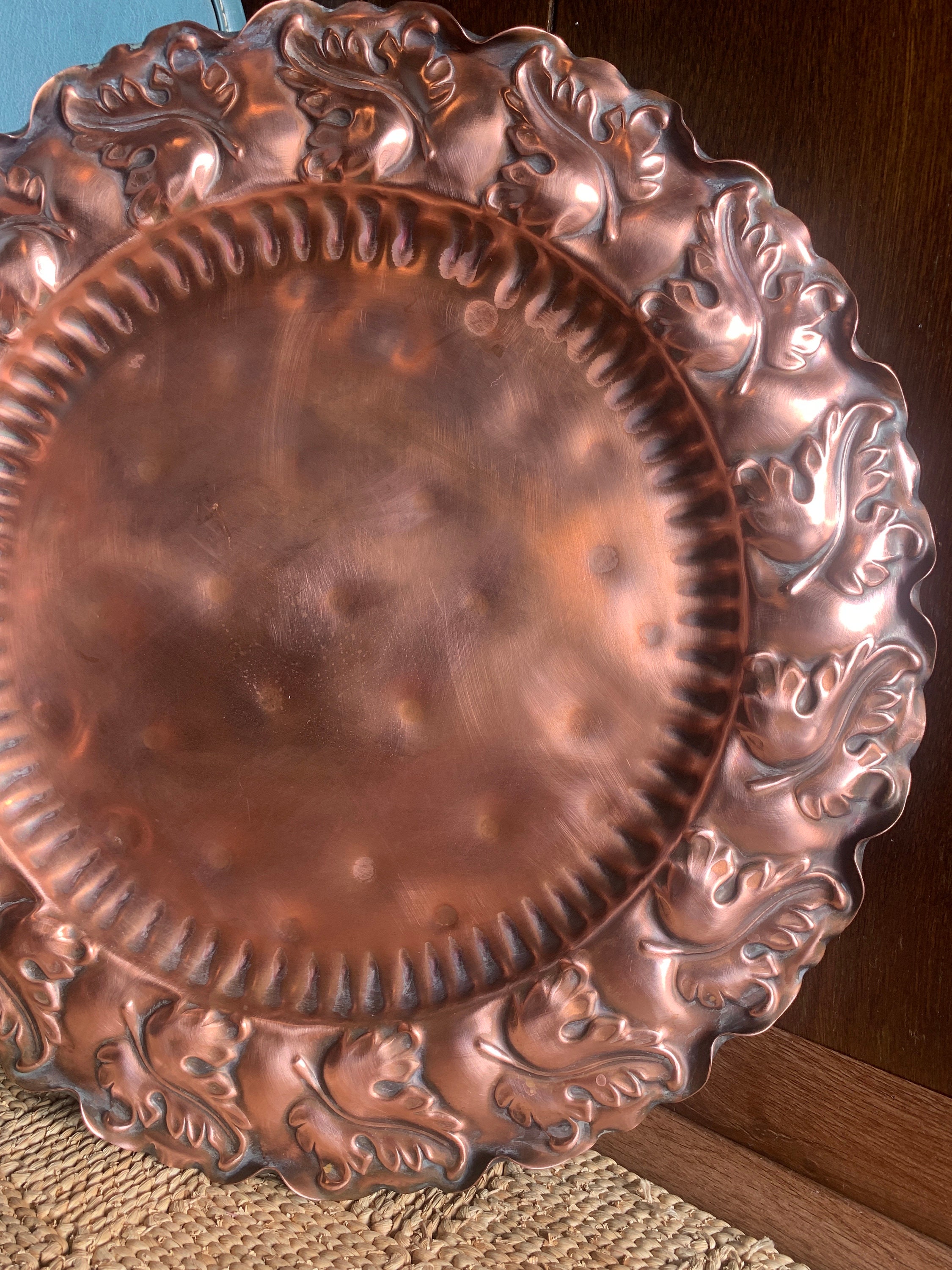 Gregorian Usa-made Solid Copper Decorative Plates Set of 2, Hand ...