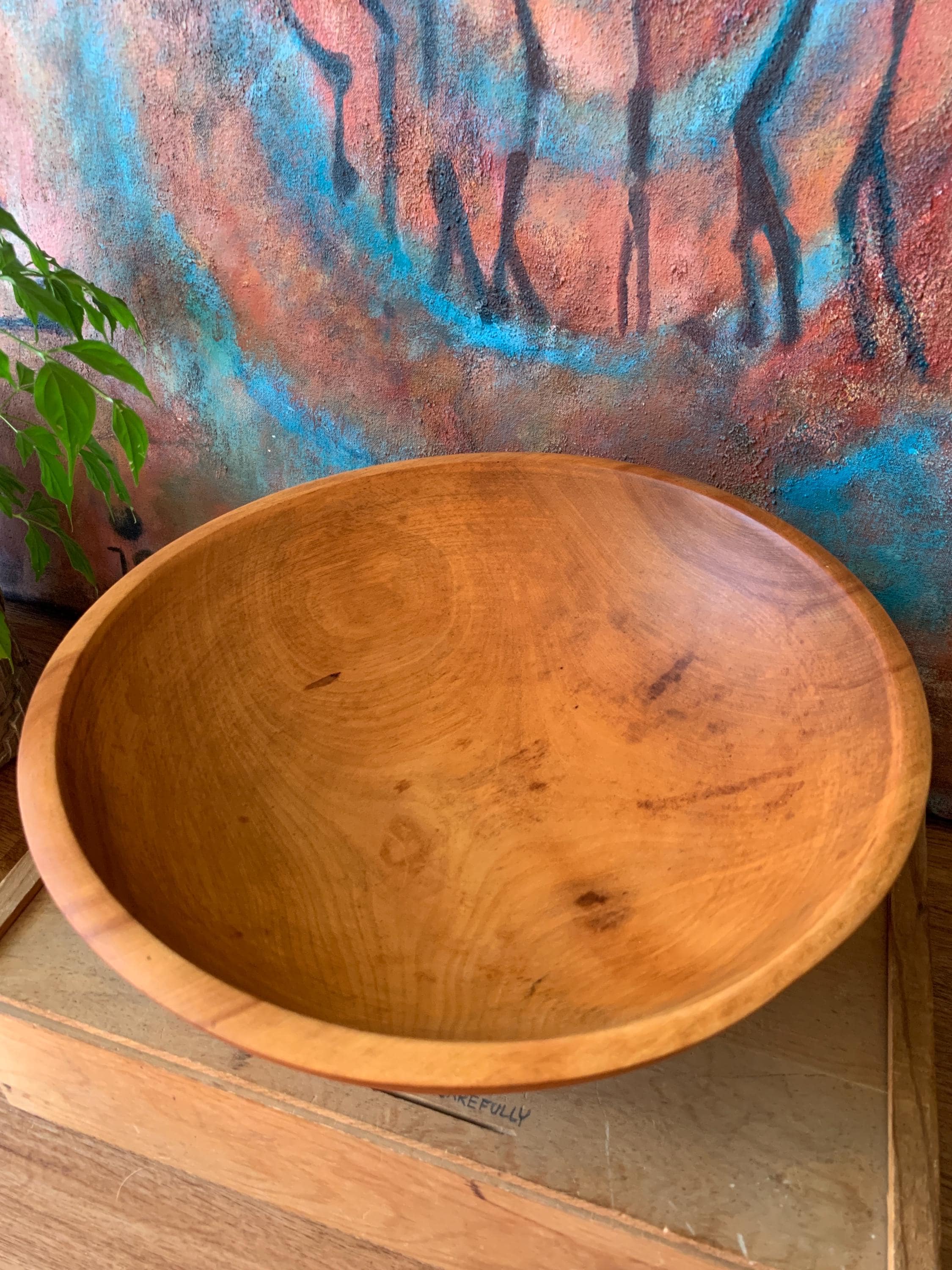 1940s Munising Hand Turned Wooden Dough Bowl, Made in Michigan USA ...