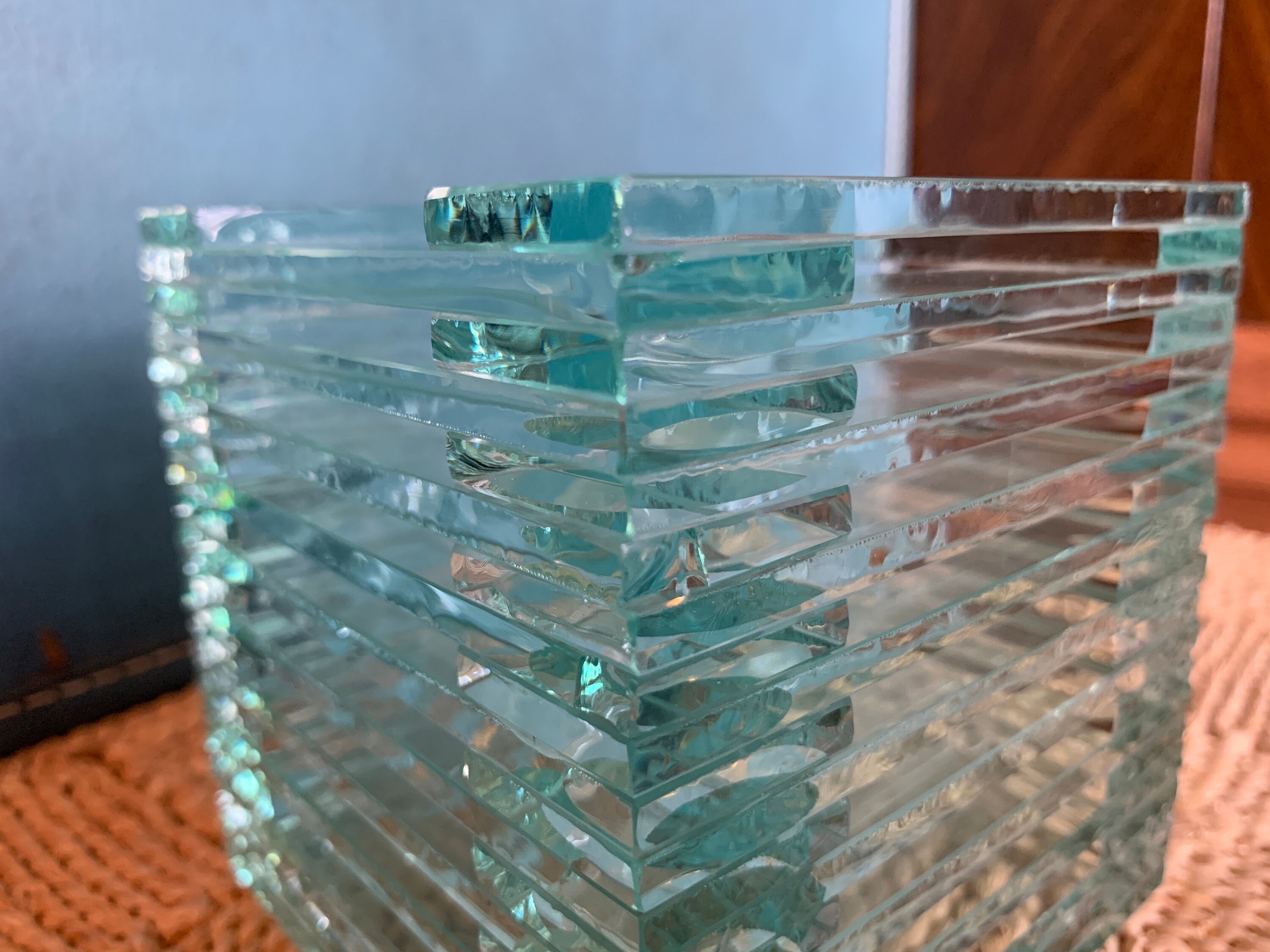 Vintage Penco Stacked Glass Candle Holder Modernist Home Decor Mint ...