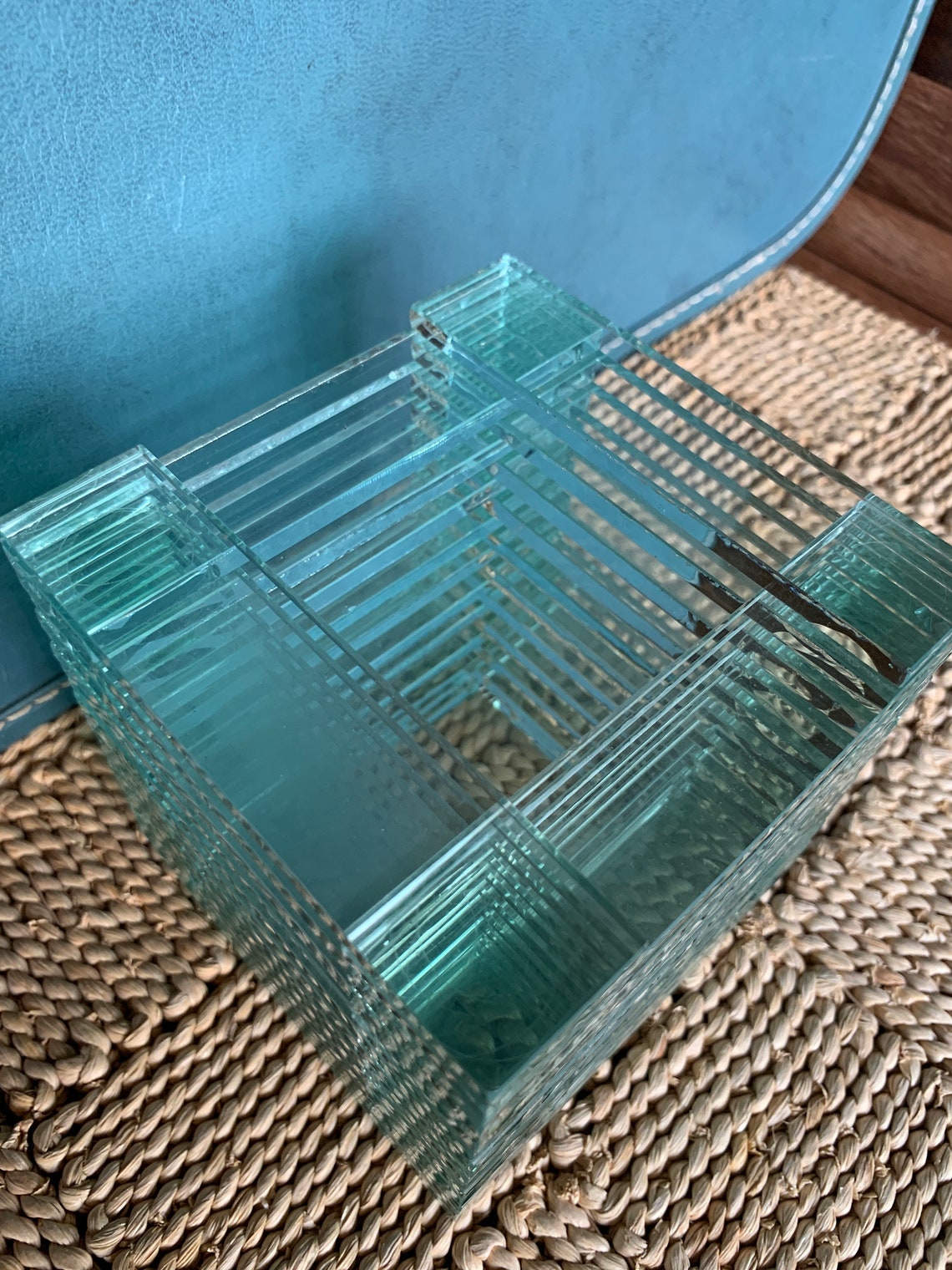 Vintage Penco Stacked Glass Candle Holder Modernist Home Decor Mint ...