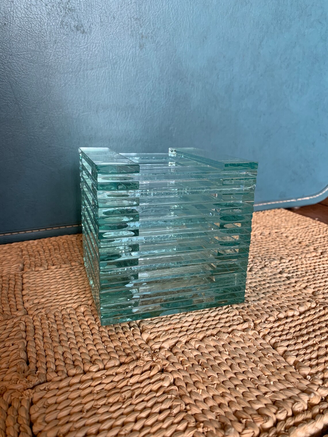 Vintage Penco Stacked Glass Candle Holder Modernist Home Decor Mint ...