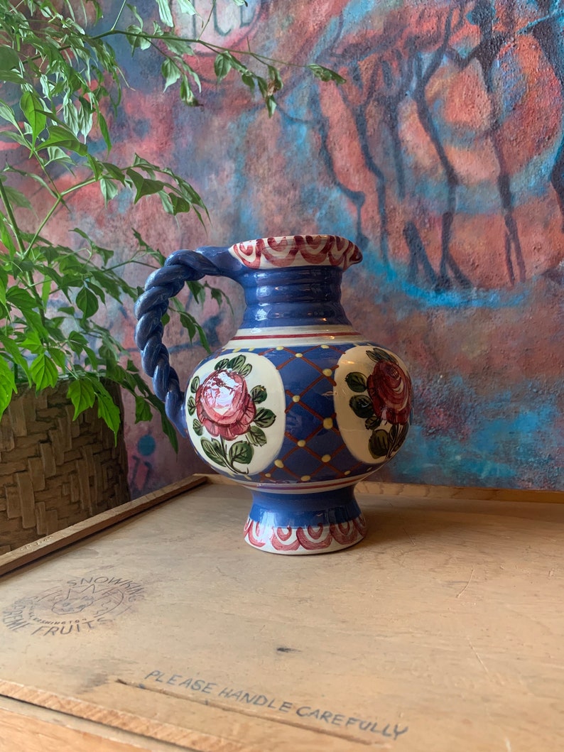 1960s Pfrontner Keramik Handarbeit Painted & Signed Pottery Vase, Made ...
