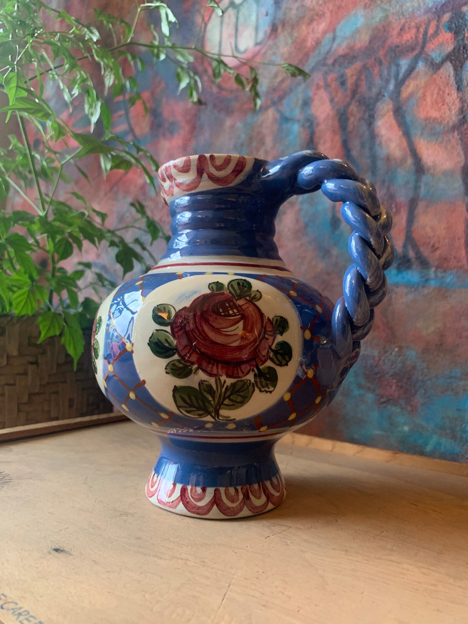 1960s Pfrontner Keramik Handarbeit Painted & Signed Pottery Vase, Made ...