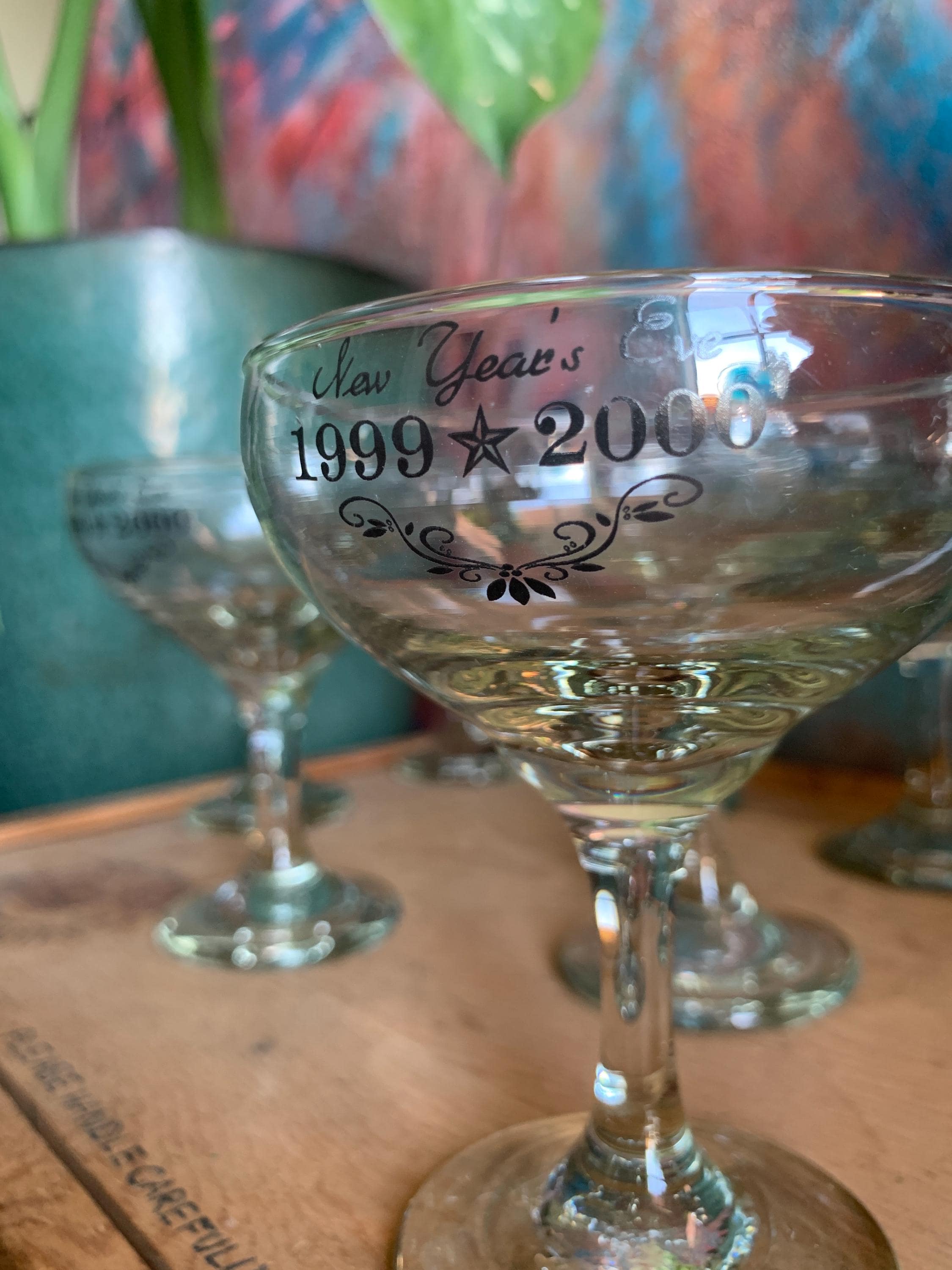 1999-2000 New Year's Eve Millennium Champagne Glasses Set of 8, New in ...