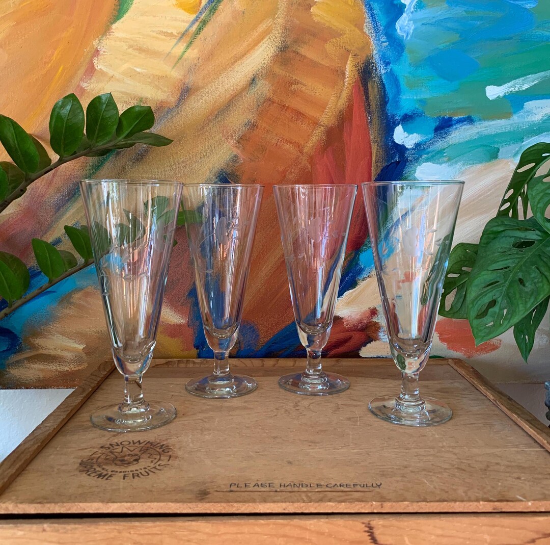 Vintage Princess House #442 Heritage Pilsner Glasses Set of 4 | Hand ...