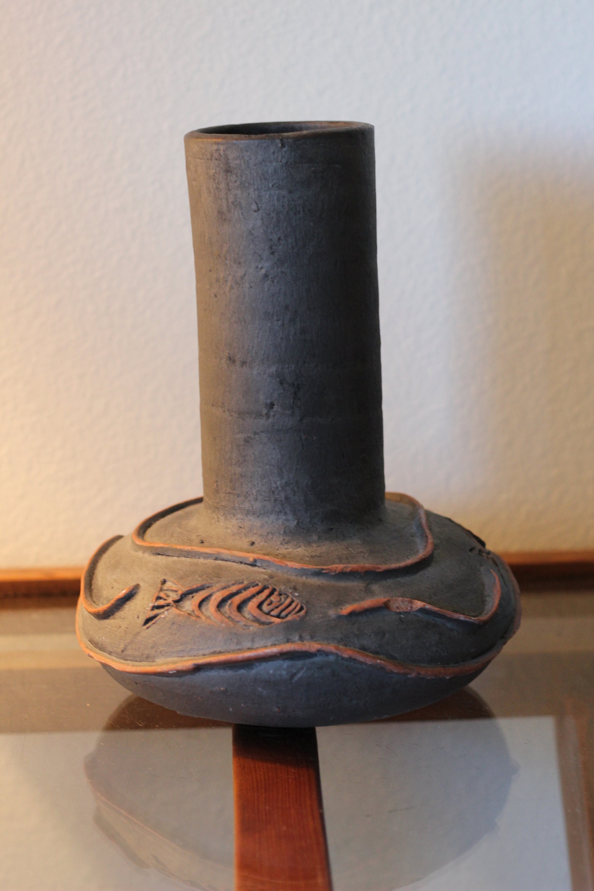 Colin Thorburn British Studio Pottery Vase With Engraved Fish Design - Etsy
