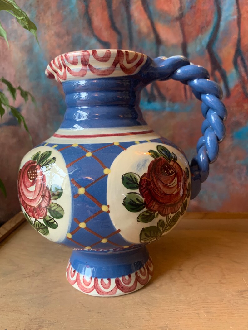 1960s Pfrontner Keramik Handarbeit Painted & Signed Pottery Vase, Made ...