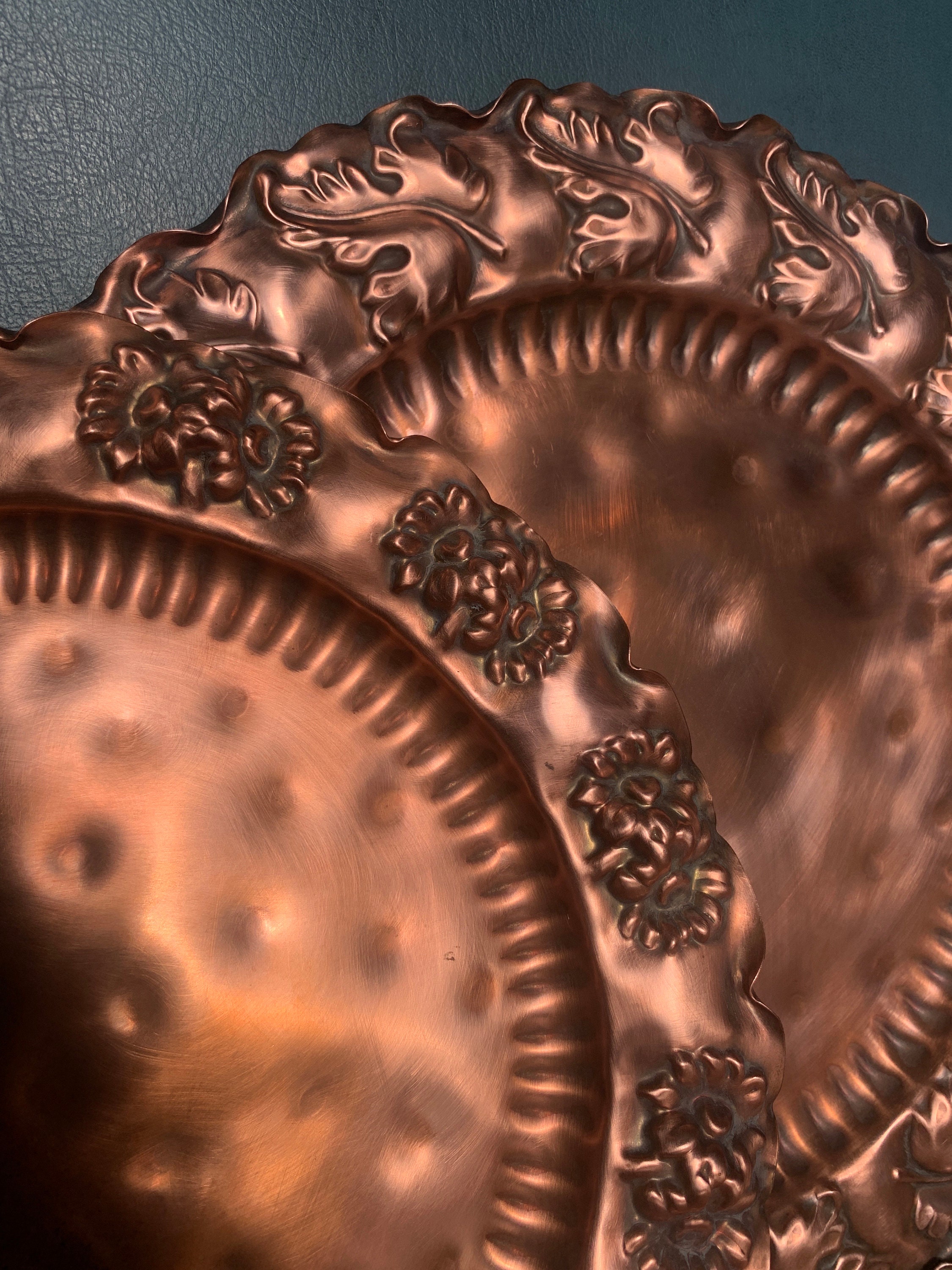 Gregorian Usa-made Solid Copper Decorative Plates Set of 2, Hand ...