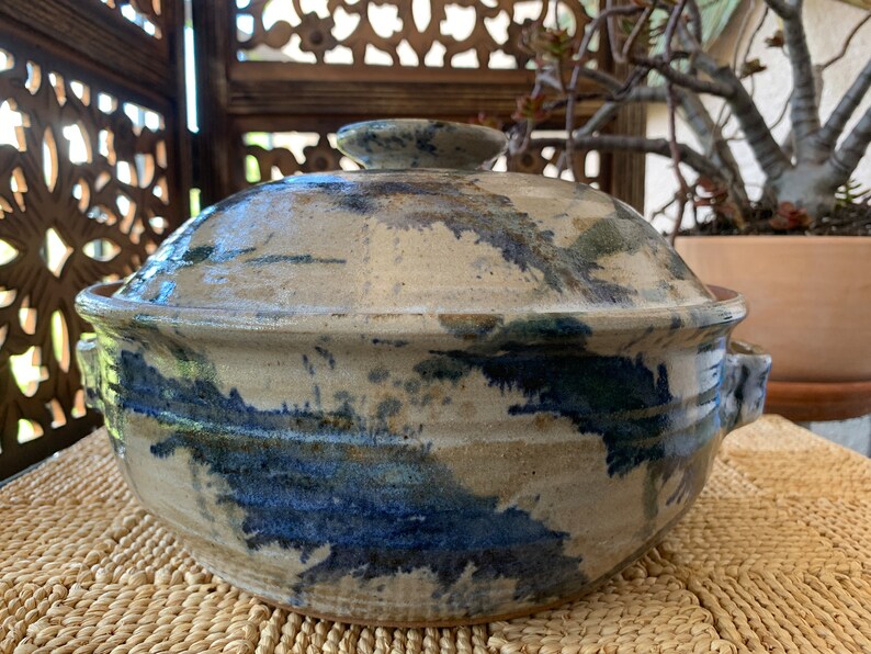 1989 Signed Studio Pottery Caserole Dish With Lid, Handmade Pottery ...