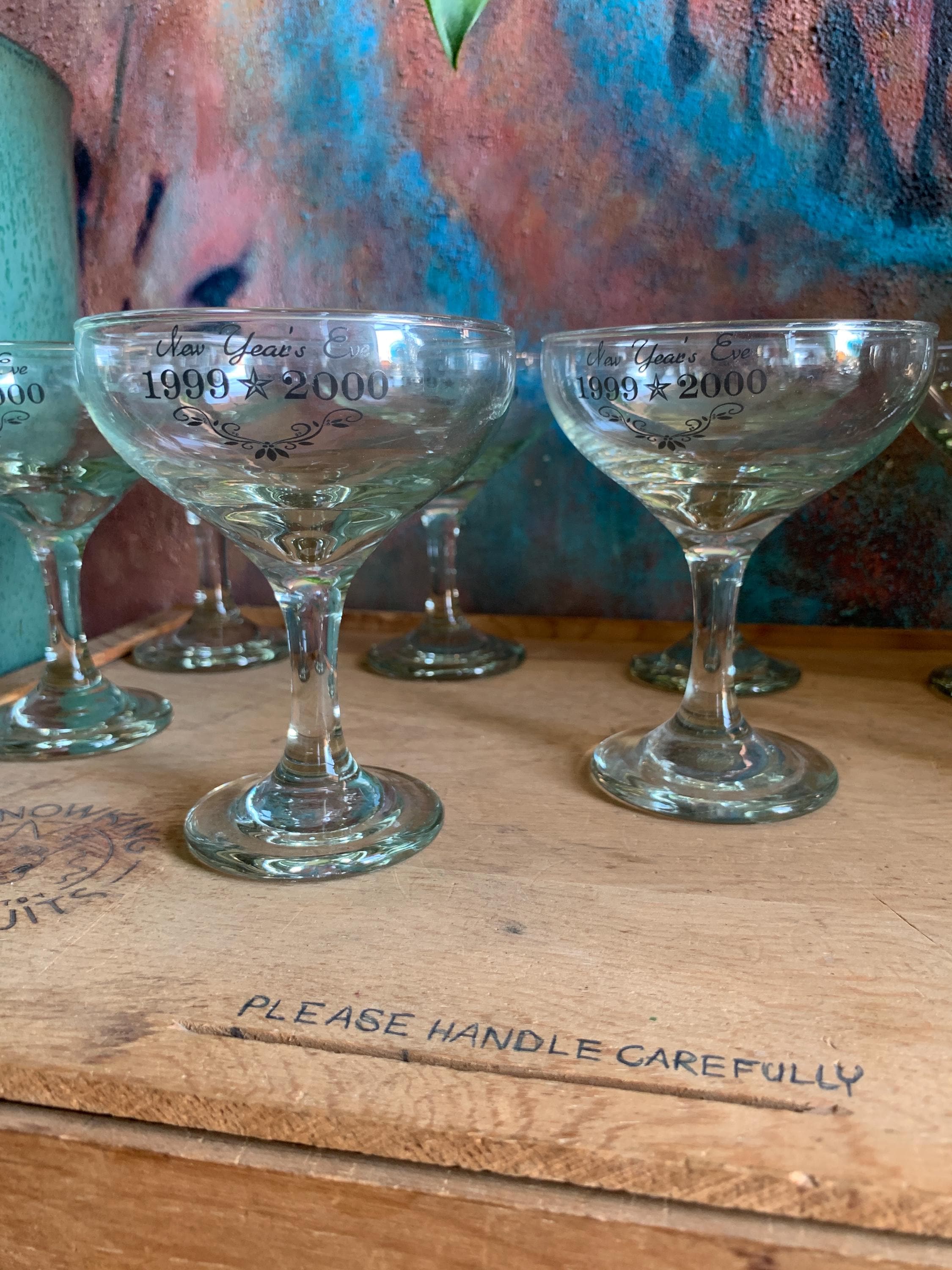 1999-2000 New Year's Eve Millennium Champagne Glasses Set of 8, New in ...